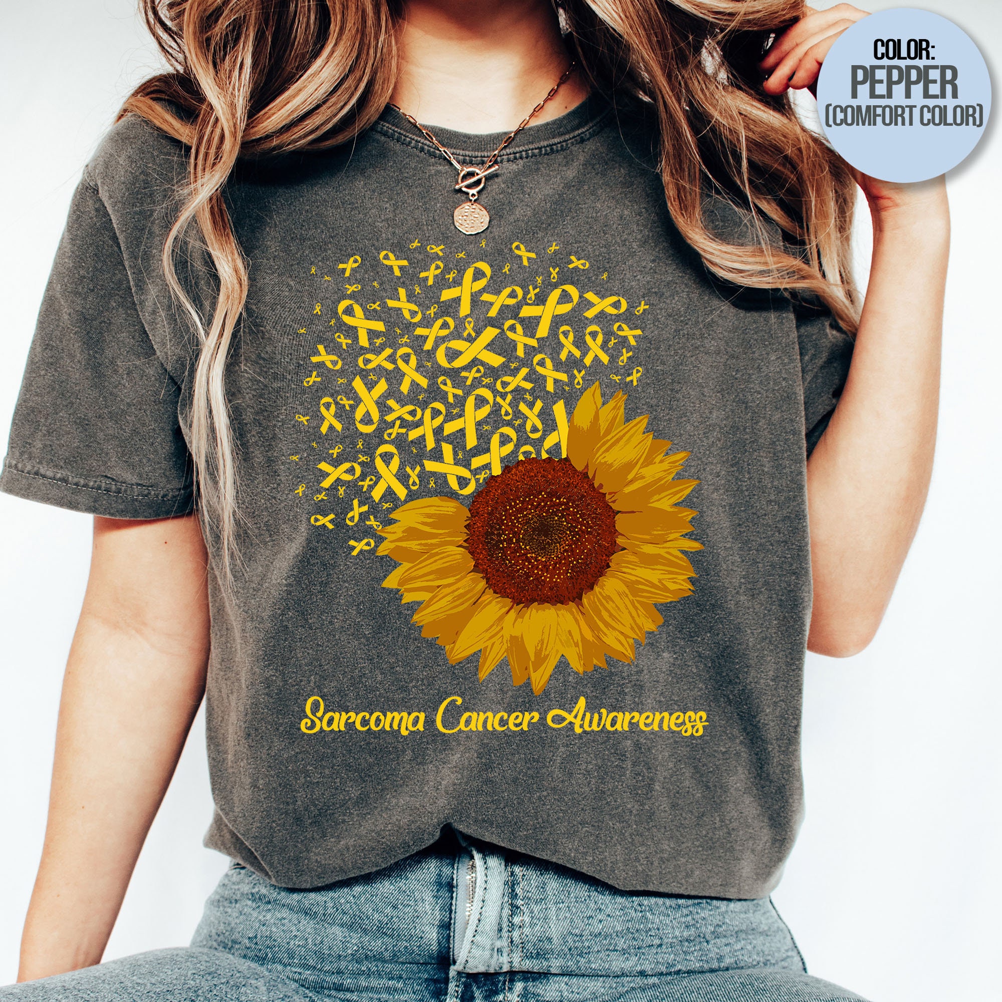 Sarcoma Cancer Awareness Yellow Ribbon Sunflower Disease - Etsy