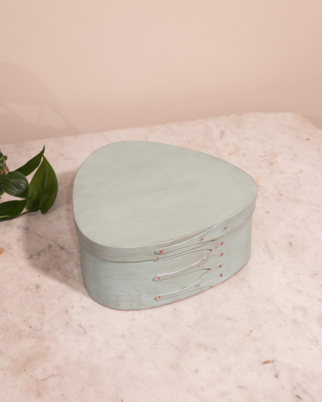 Handmade Triangle Keepsake Box: Beachglass Milk Paint, Steam Bent Wood ...