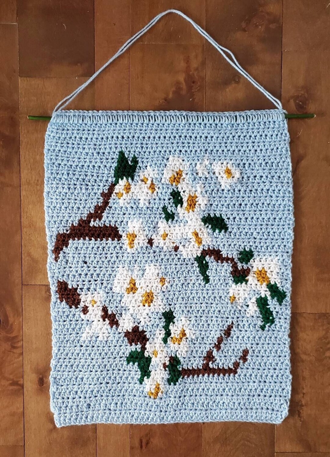 Cherry Blossom Crocheted Tapestry - Etsy