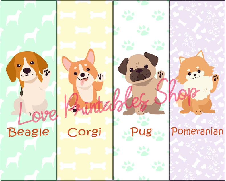 Printable Bookmarks – Dog Breeds -- Kids, Parties, Family Fun, Book ...