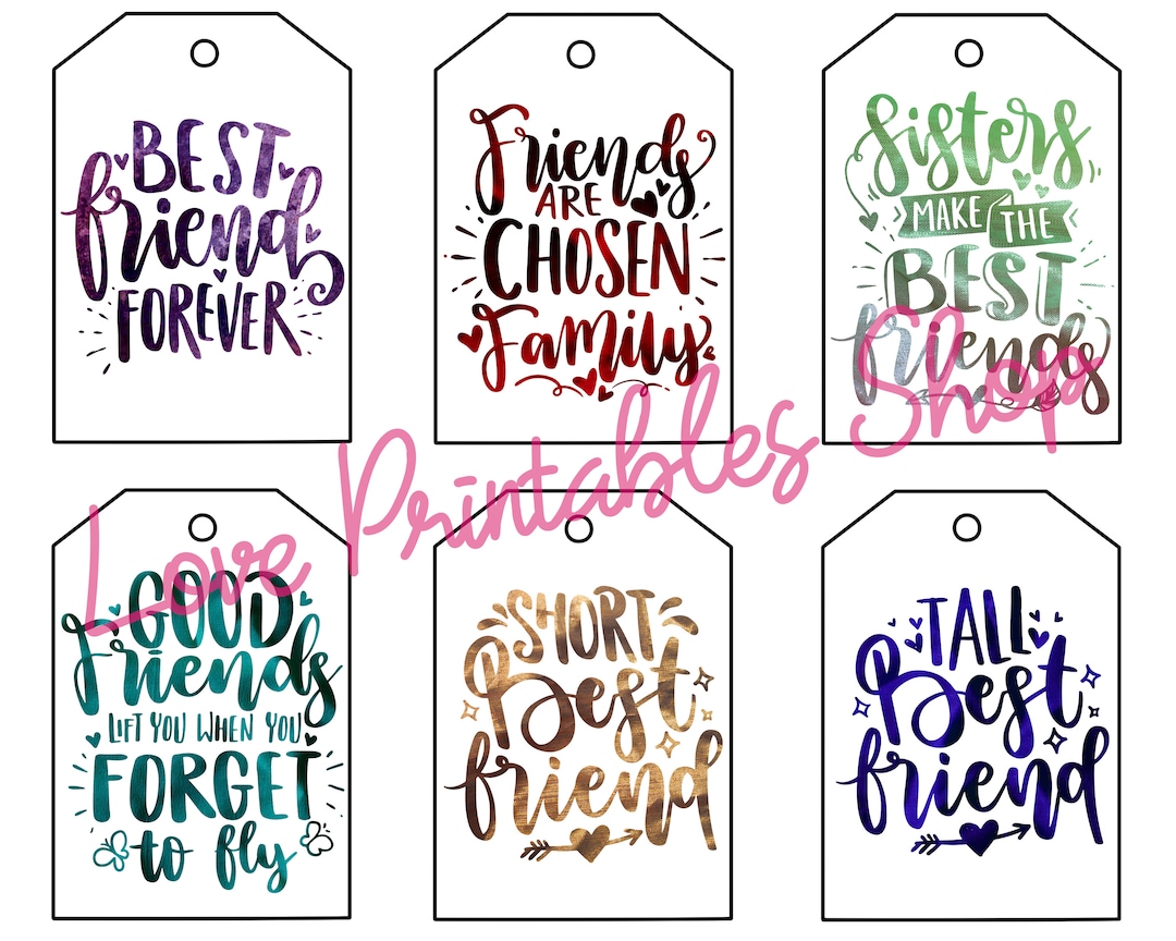 Friends Gift Tags - for Friends, Family, Besties, BFF - Etsy
