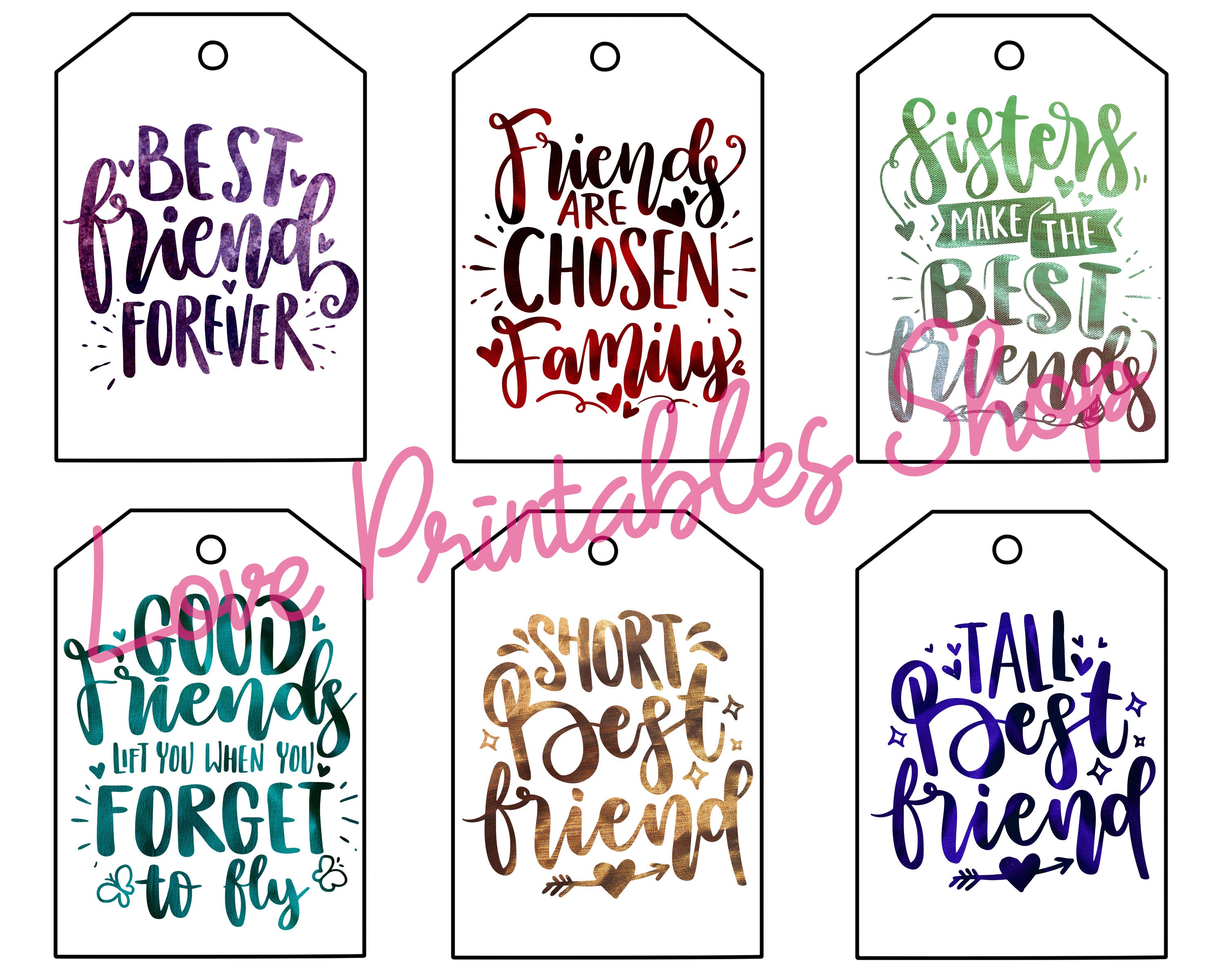 Friends Gift Tags - for Friends, Family, Besties, BFF - Etsy