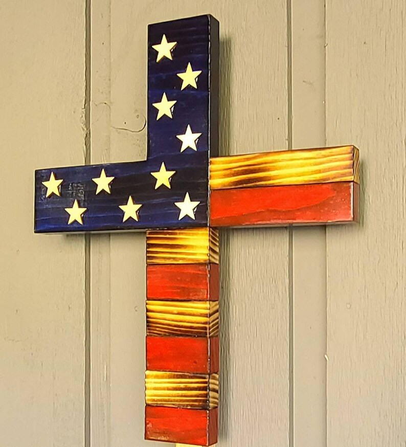 American Flag Cross - Etsy