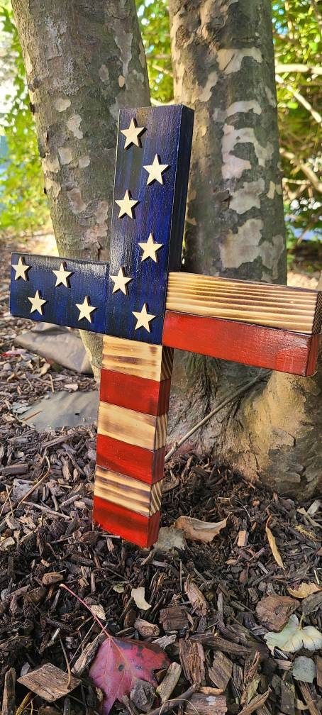American Flag Cross - Etsy