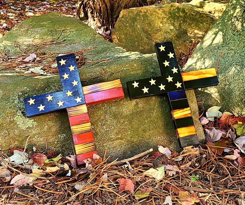 American Flag Cross - Etsy