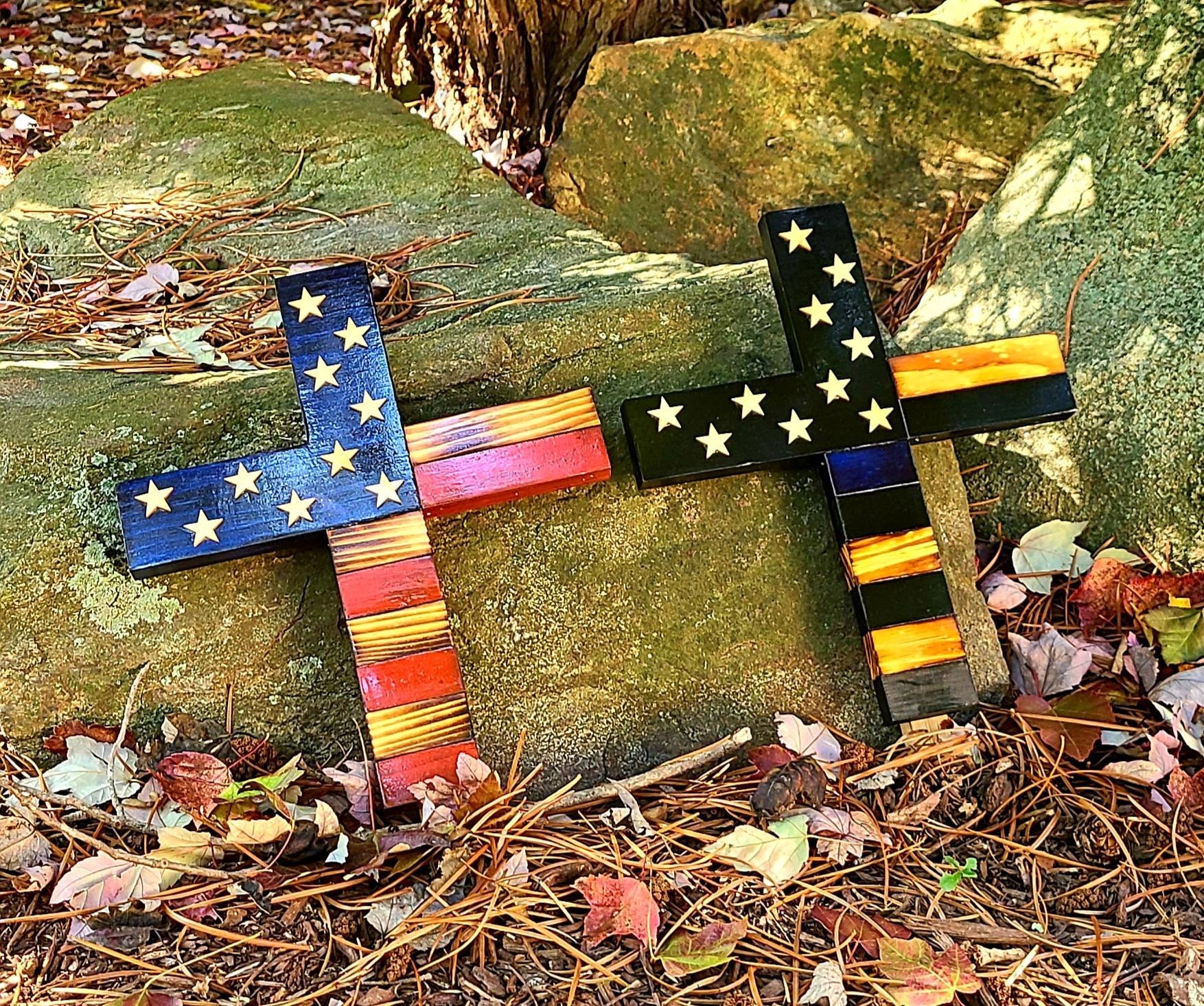 American Flag Cross - Etsy