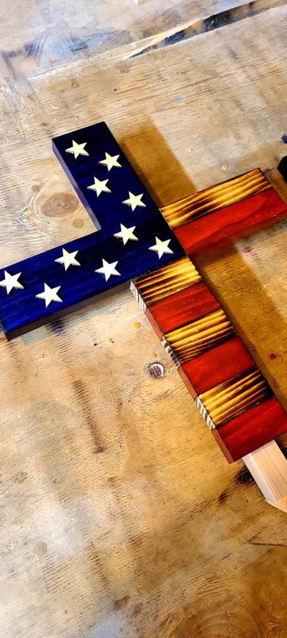 American Flag Cross - Etsy