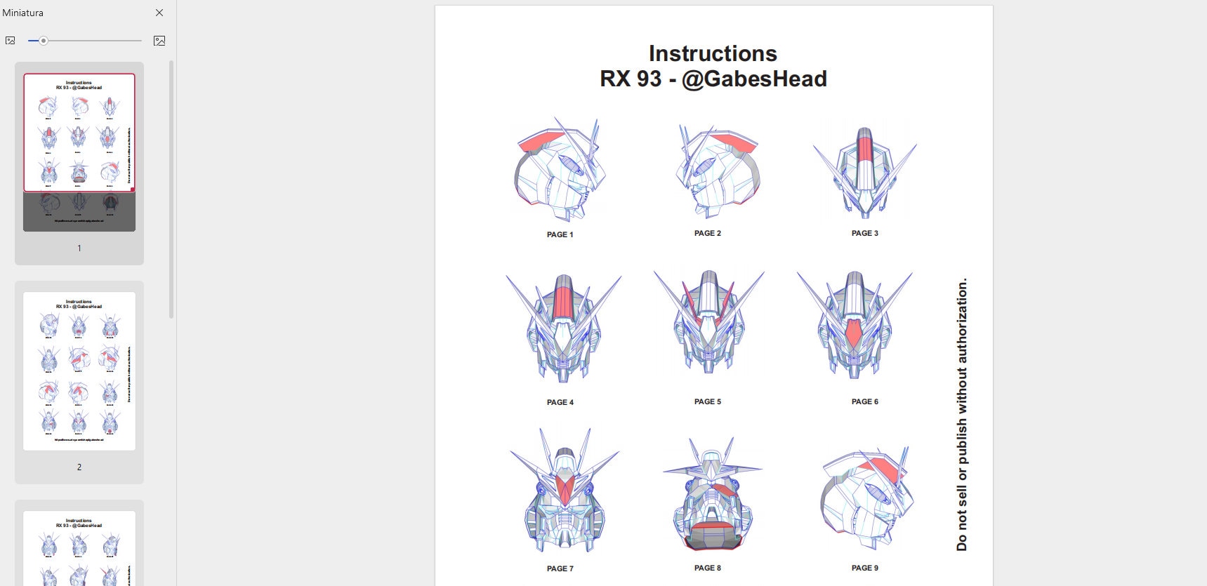 Gundam RX93 Helmet Diy Pepakura Pdf Template - Etsy