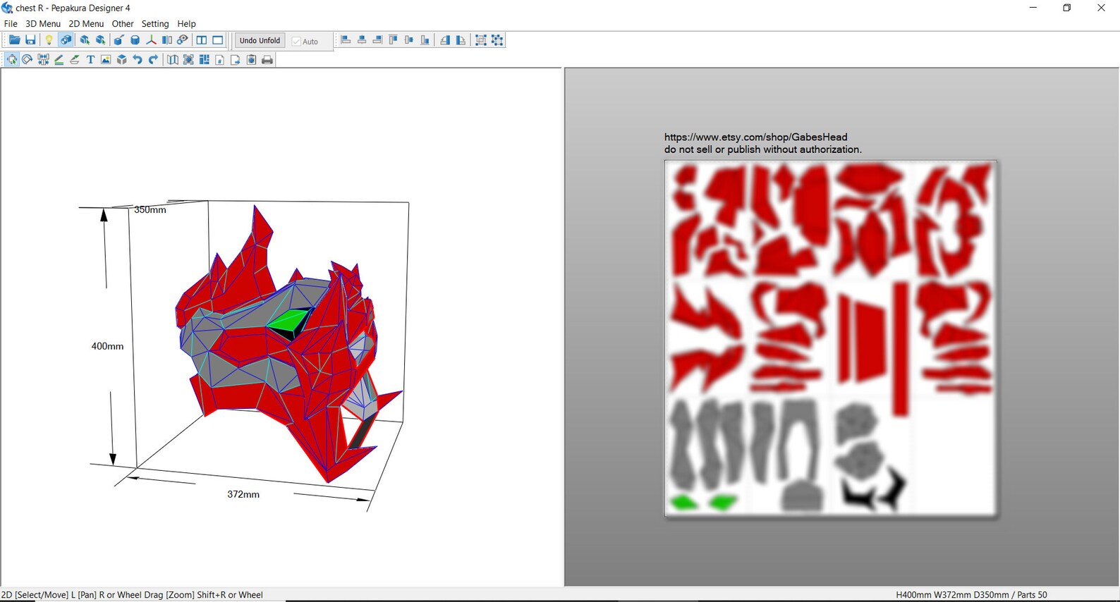 Ryusoul Red Mera Armor Pepakura, Template, Pdo Files - Etsy