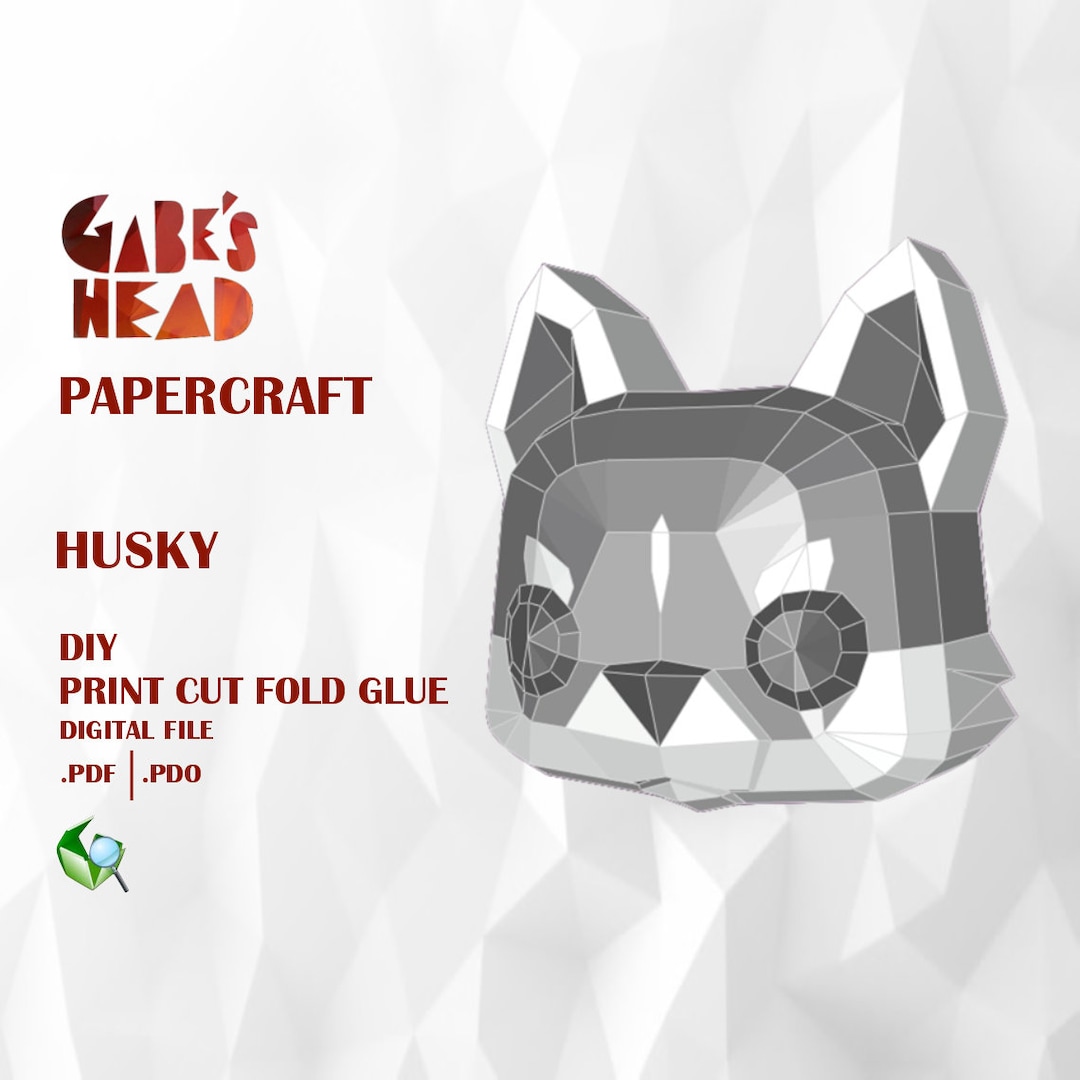 Husky Head Template Paper (pdo File) - Etsy