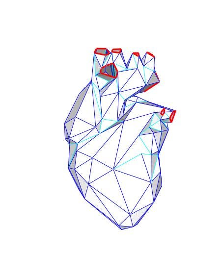 Heart Template Low Poly Heart (file .pdf .pdo) - Etsy