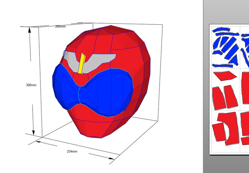 Pack Sentai Red Helmet Template (5 HELMETS) - Etsy