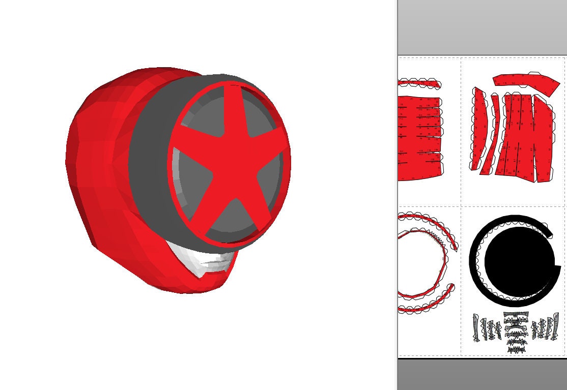 Sentai Red Boonboomer Helmet Template - Etsy