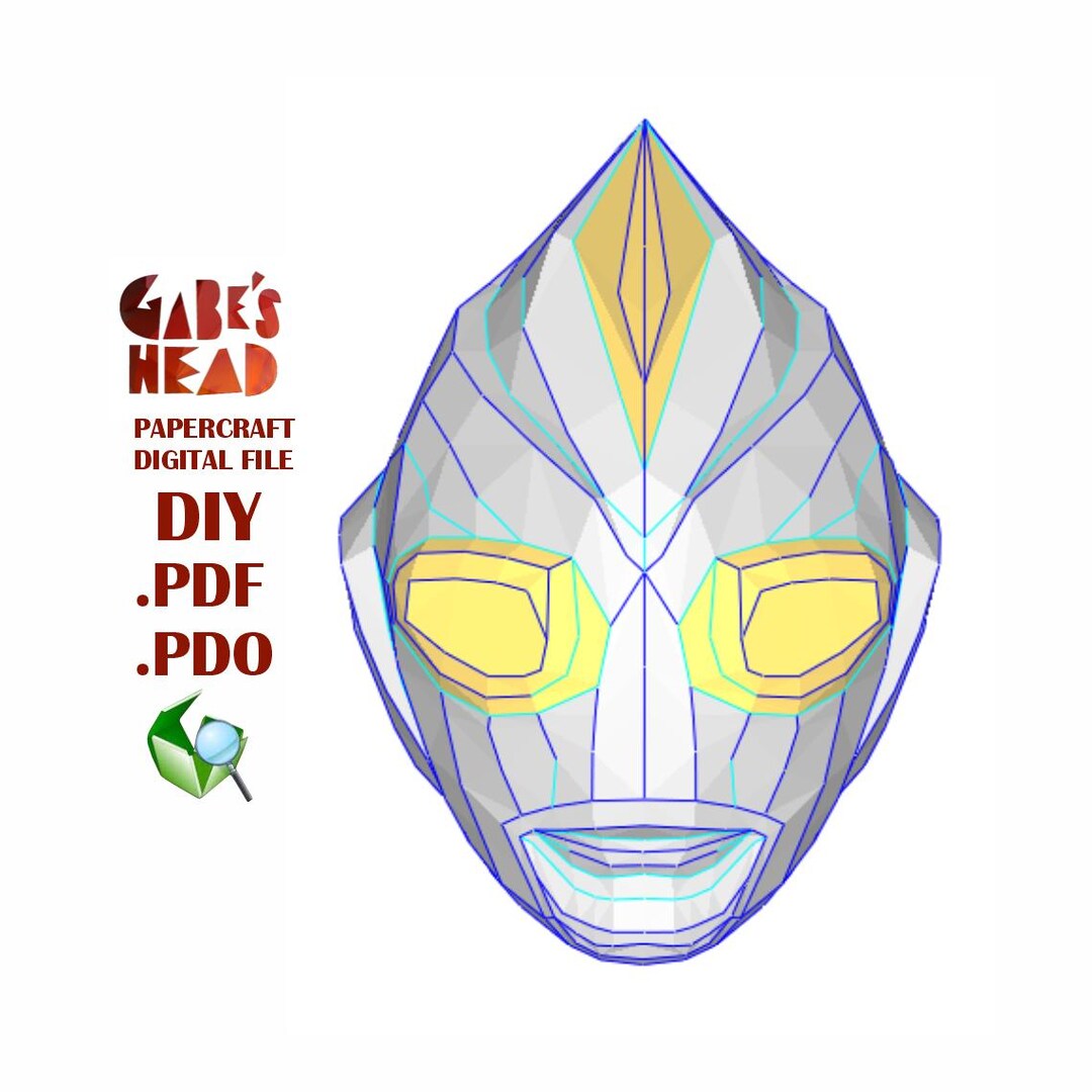 Ultraman Dyna Helmet Template, PDO File. - Etsy