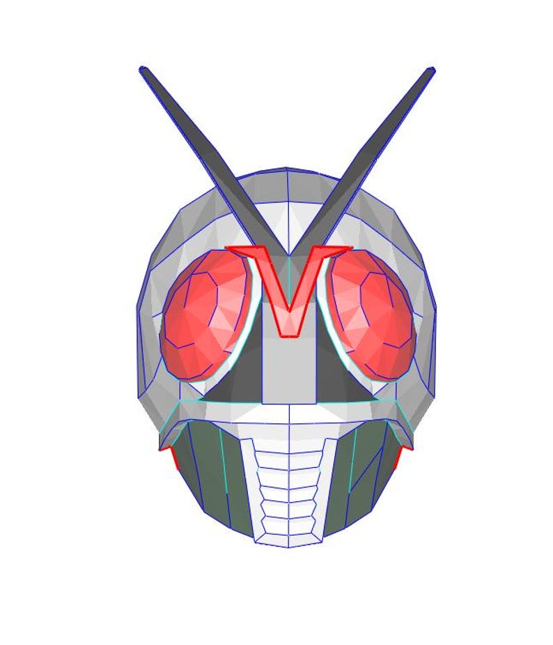 Kamen Rider X Helmet Template, PDO File - Etsy