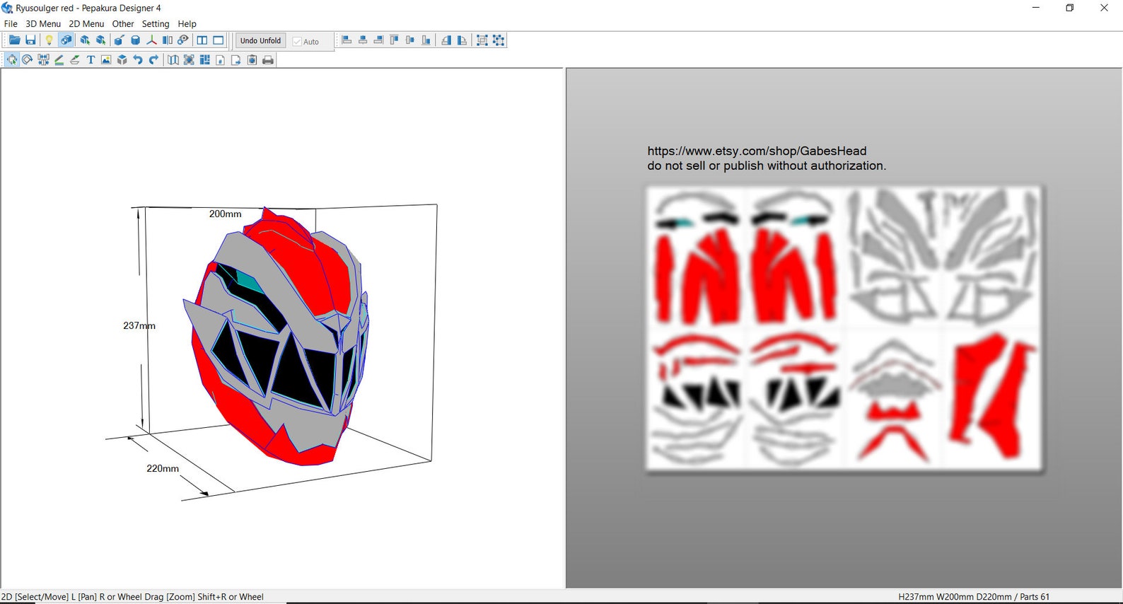 Ryusoul Red Mera Armor Pepakura, Template, Pdo Files - Etsy
