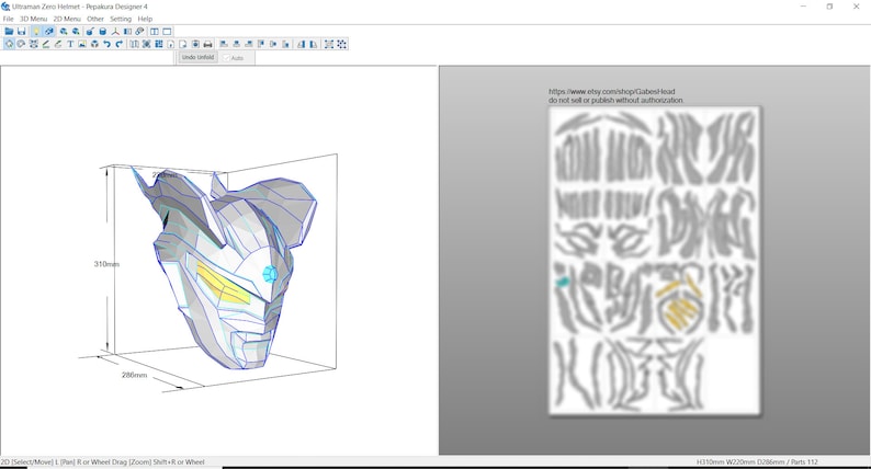 Ultraman Zero Helmet Template, PDO File. - Etsy