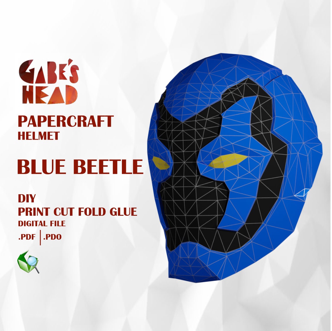 Blue Beetle Helmet Template, Pdf and Pdo File - Etsy