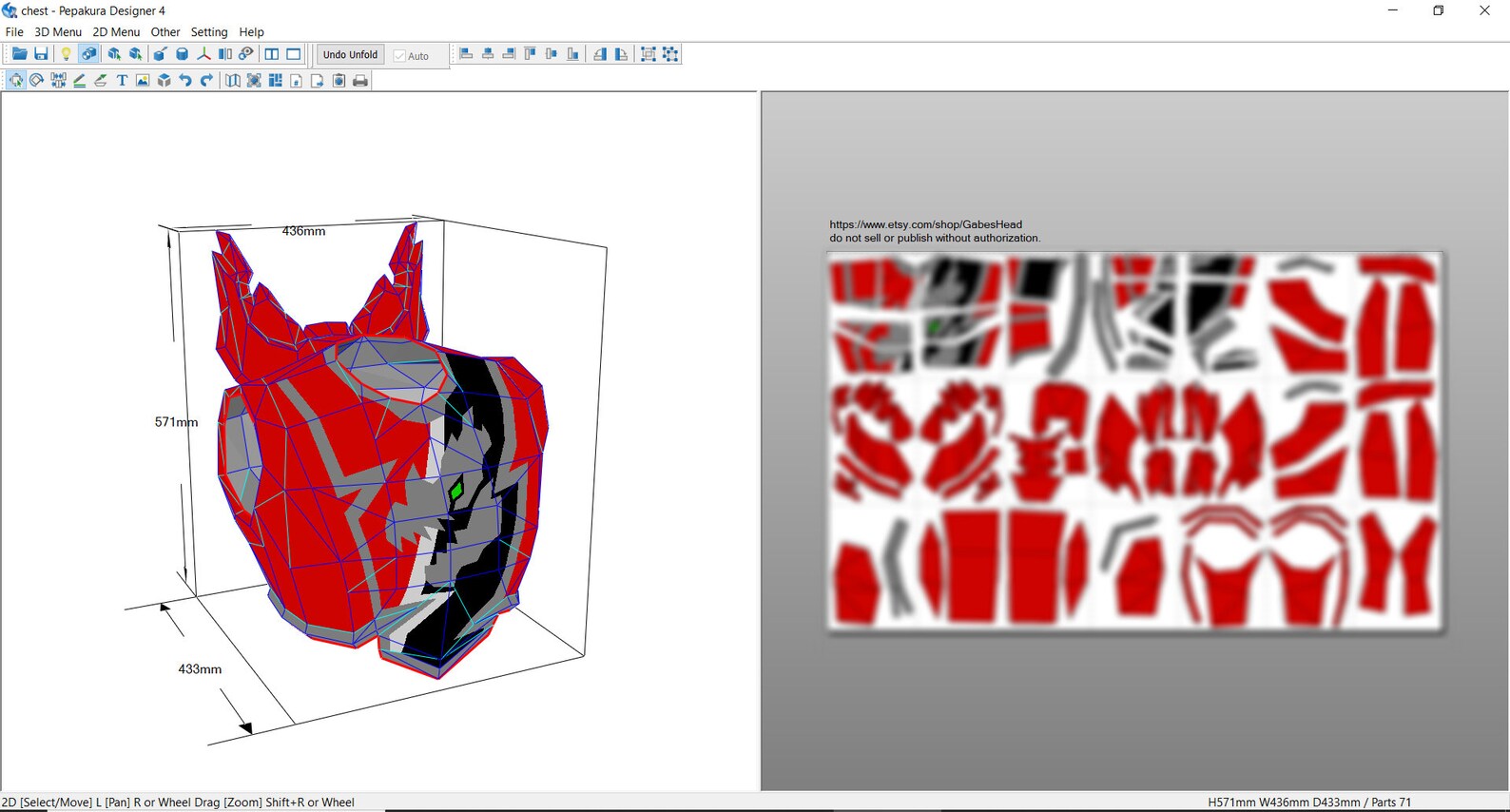 Ryusoul Red Mera Armor Pepakura, Template, Pdo Files - Etsy