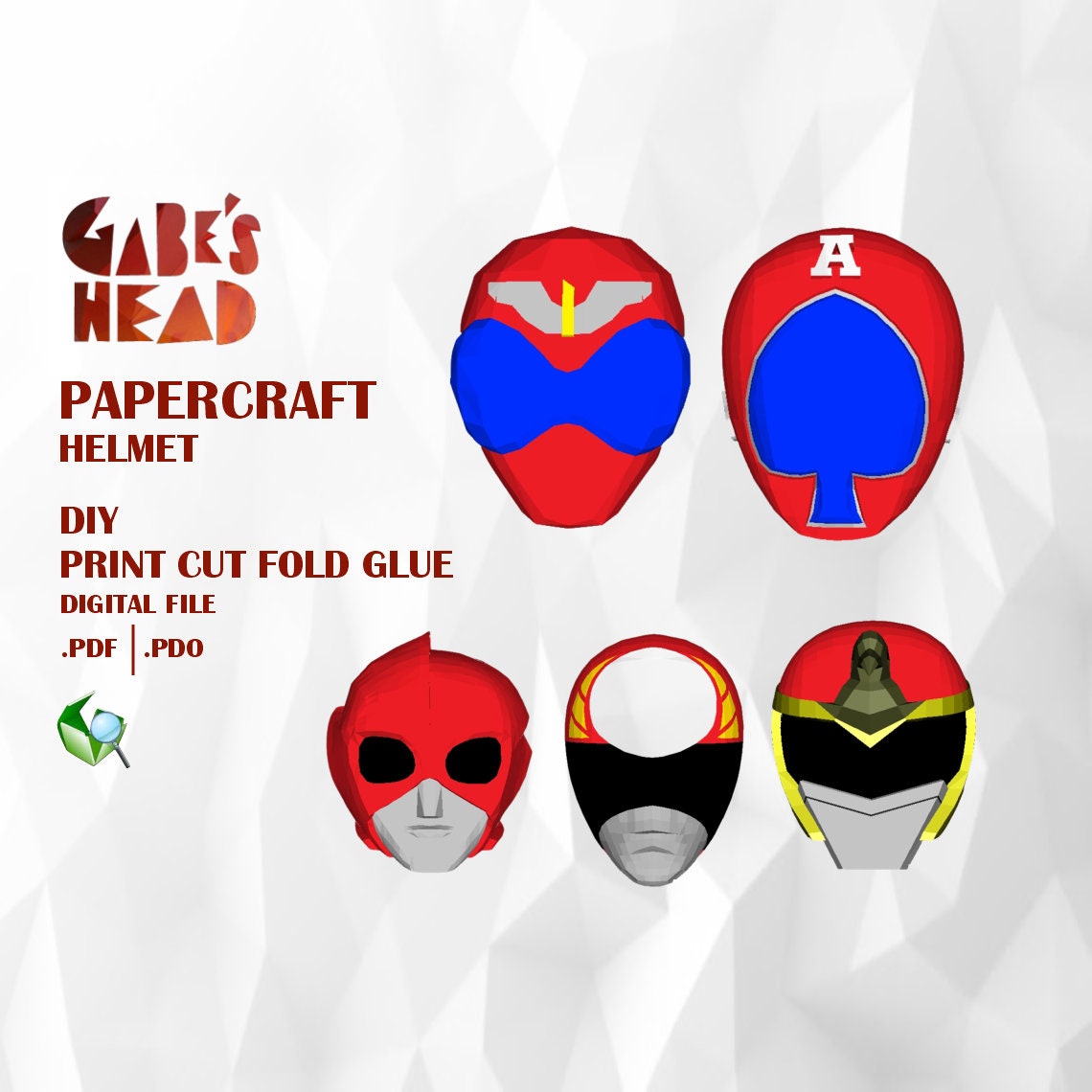 Pack Sentai Red Helmet Template 5 HELMETS - Etsy