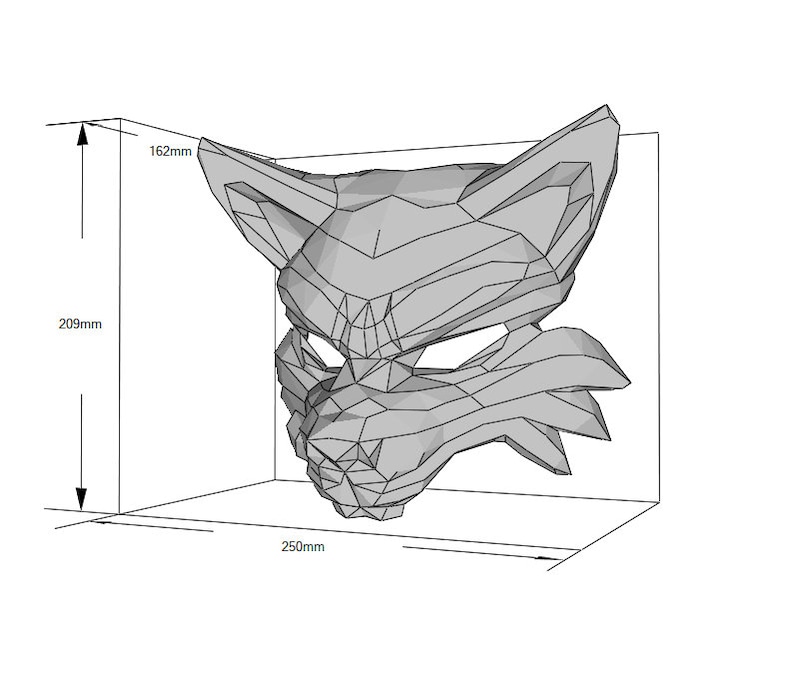 Wolf Mask Papercraft Template - Etsy