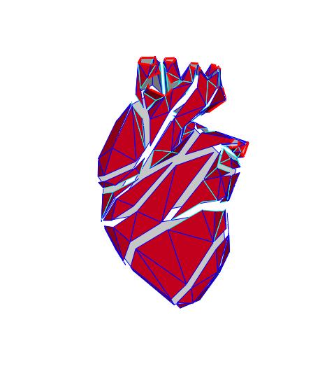 Heart Template Low Poly Heart (file .pdf .pdo) - Etsy