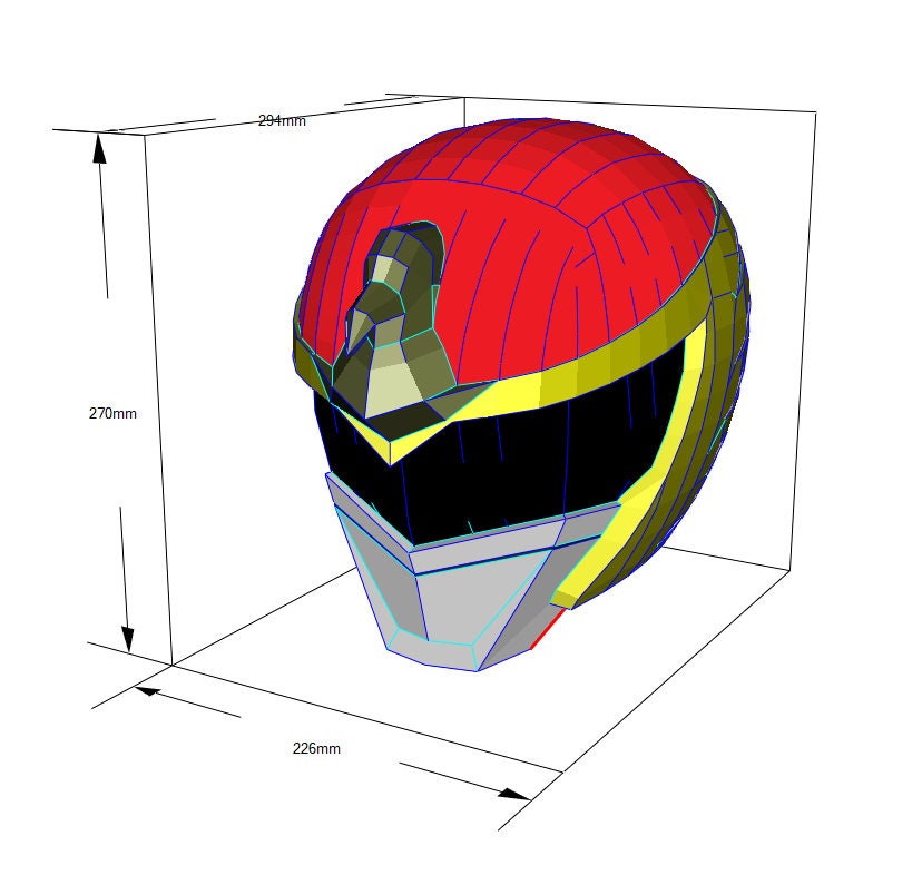 Pack Sentai Red Helmet Template (5 HELMETS) - Etsy