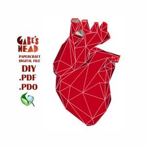 Heart Template Low Poly Heart (file .pdf .pdo) - Etsy