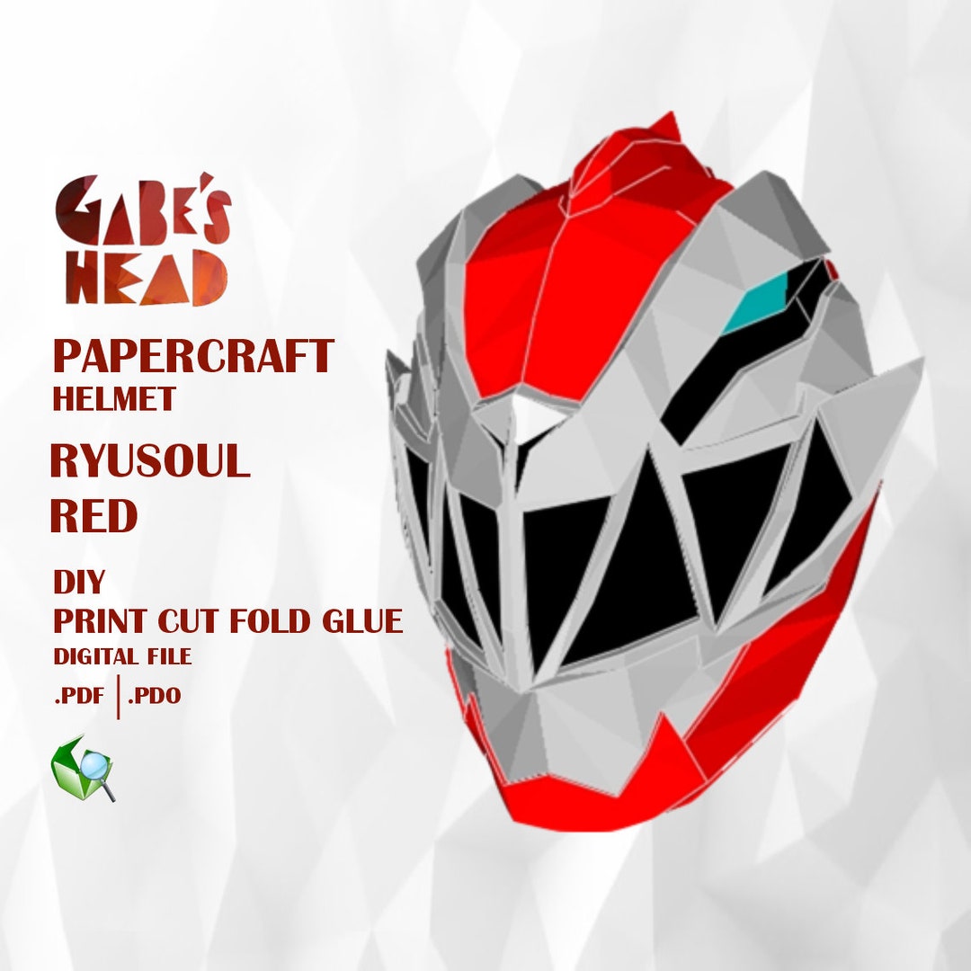 Ryusoul Red Helmet Pepakura - Etsy