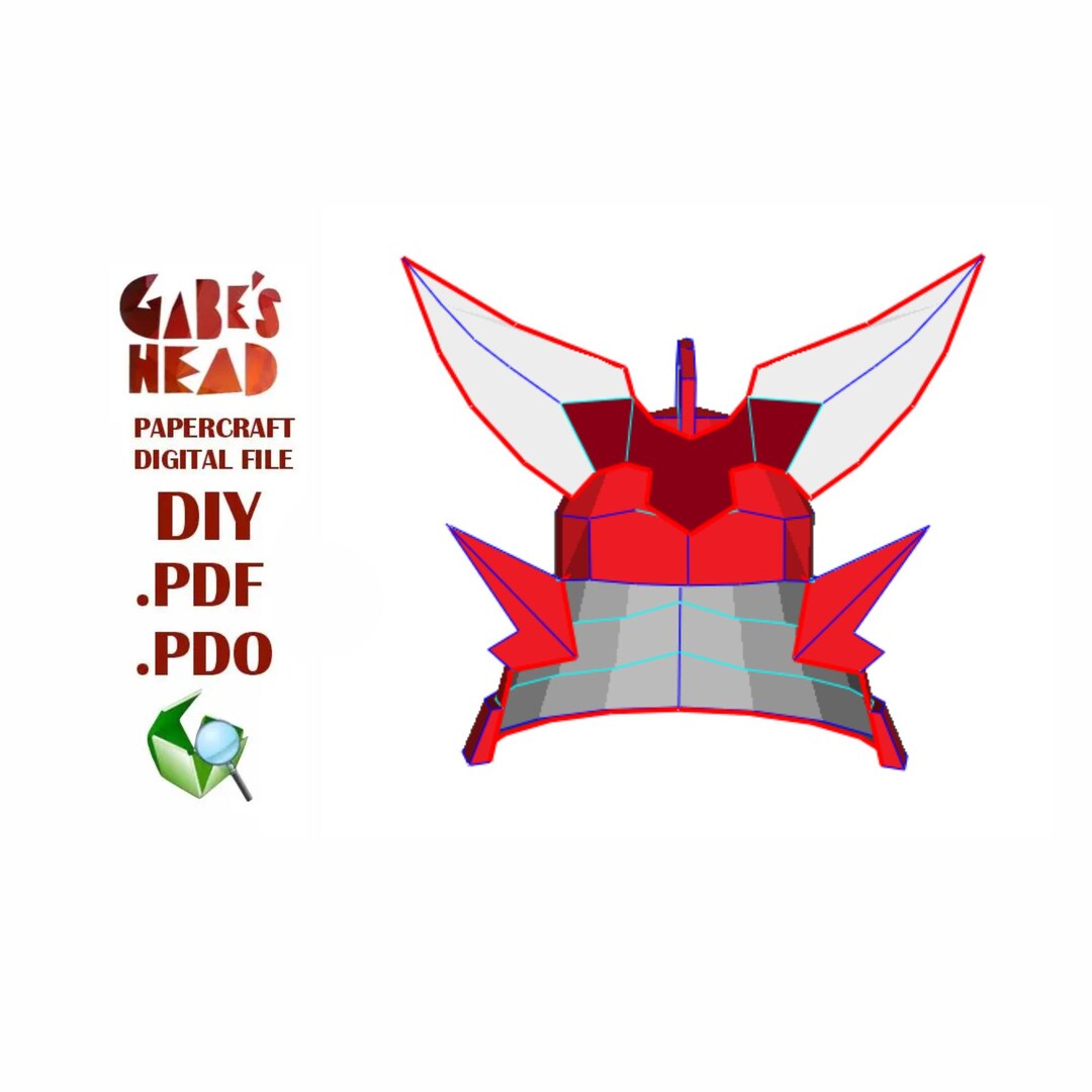 Samurai Trooper Gai Helmet - Template Pdf Pdo - Etsy
