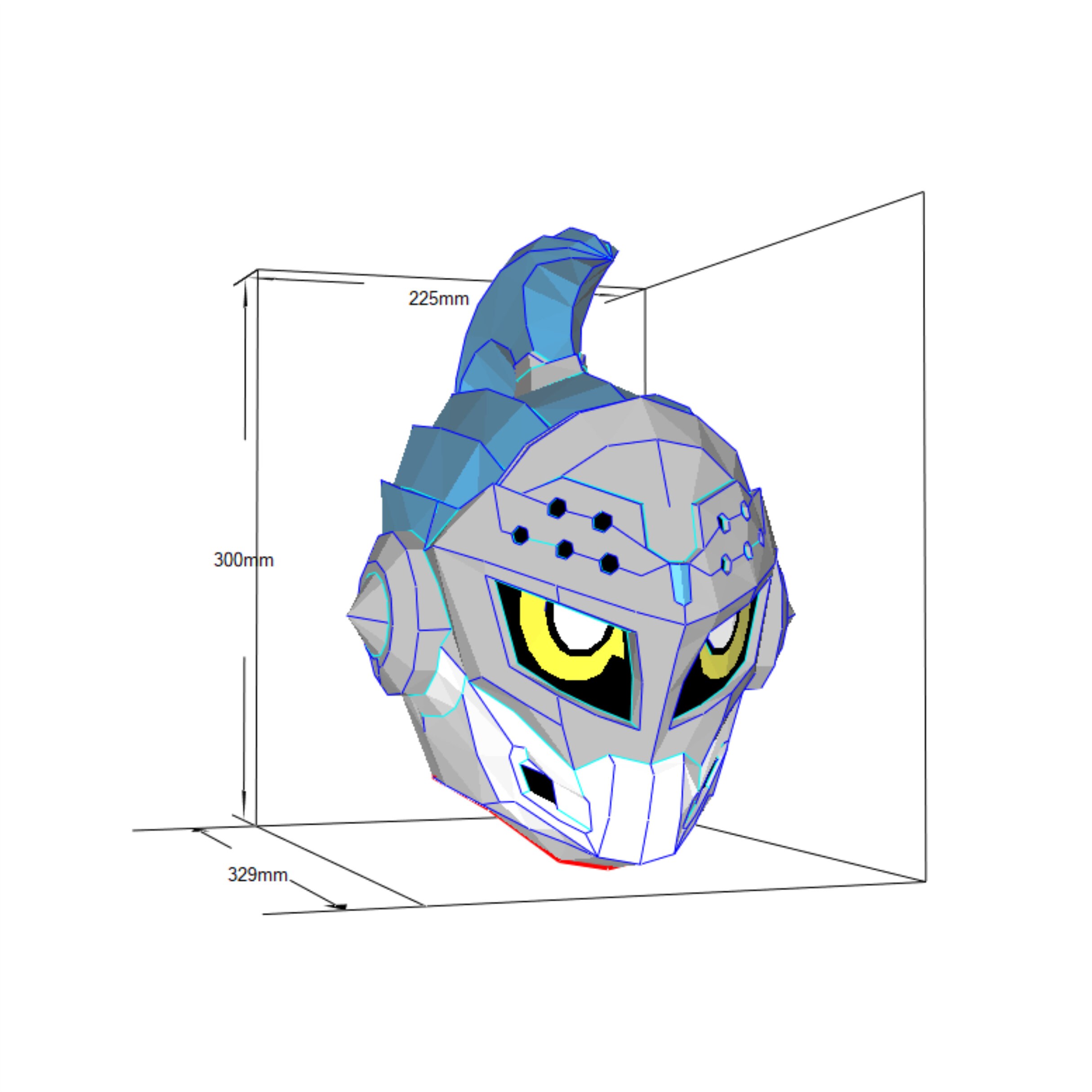 Kamen Rider Brave Helmet Template Cosplay Diy - Etsy