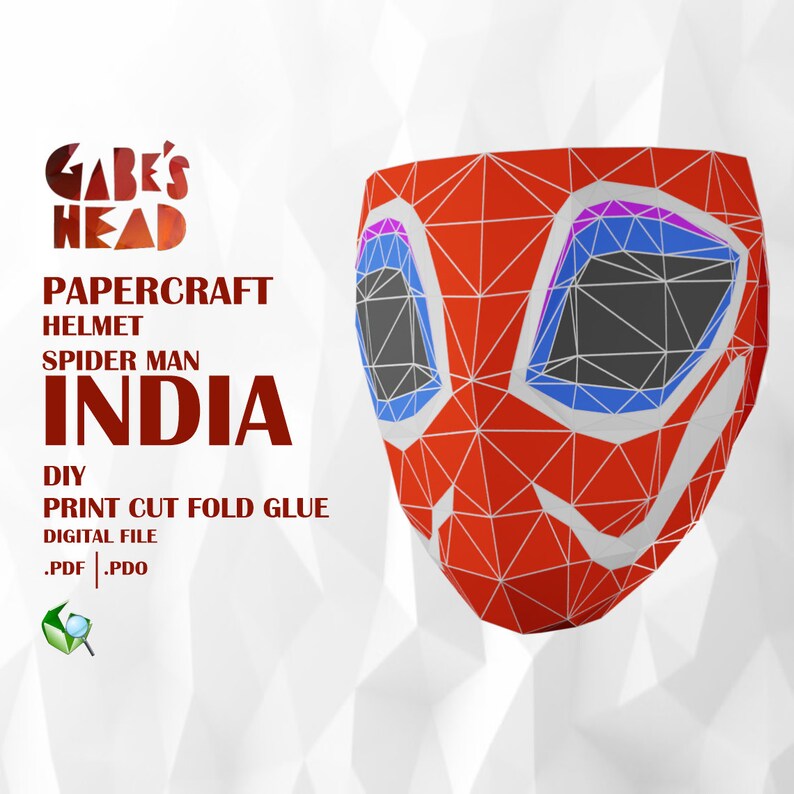 Spider Man India Mask Template Pdo Pdf File - Etsy