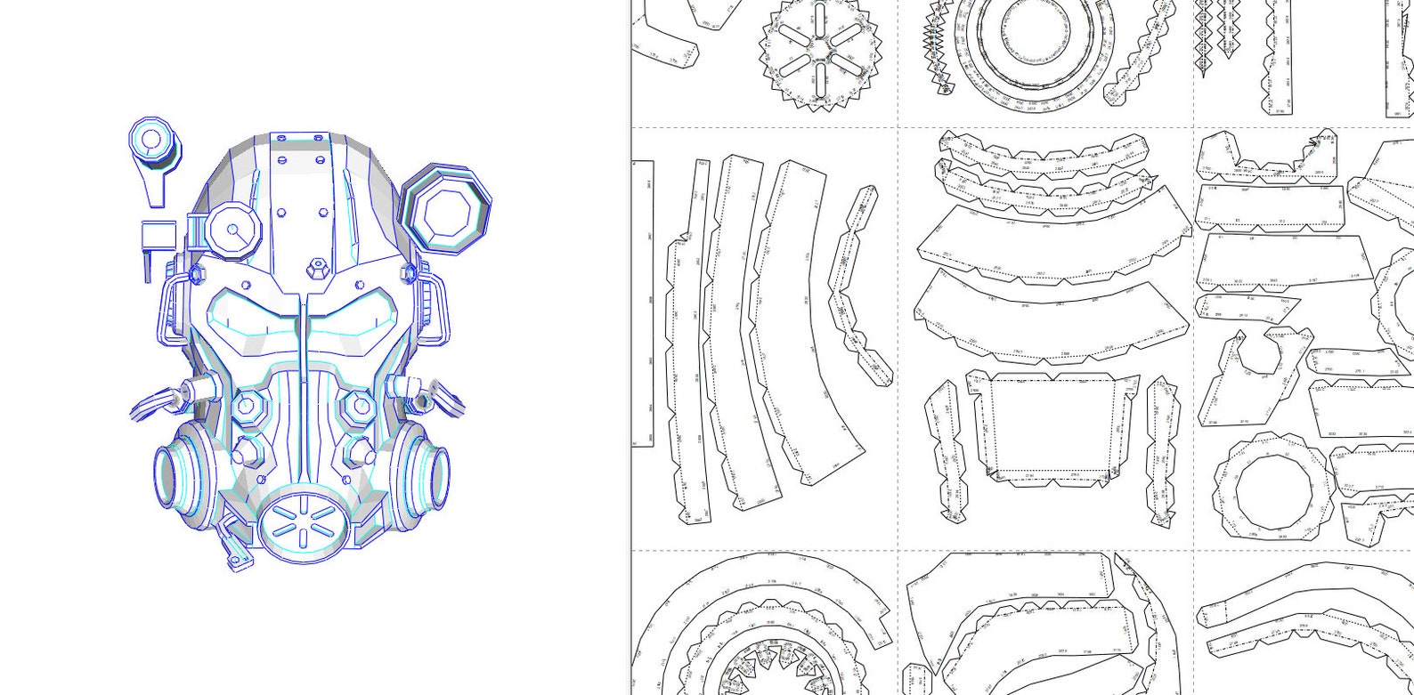 Helmet T 60 Fallout Template Pepakura - Etsy