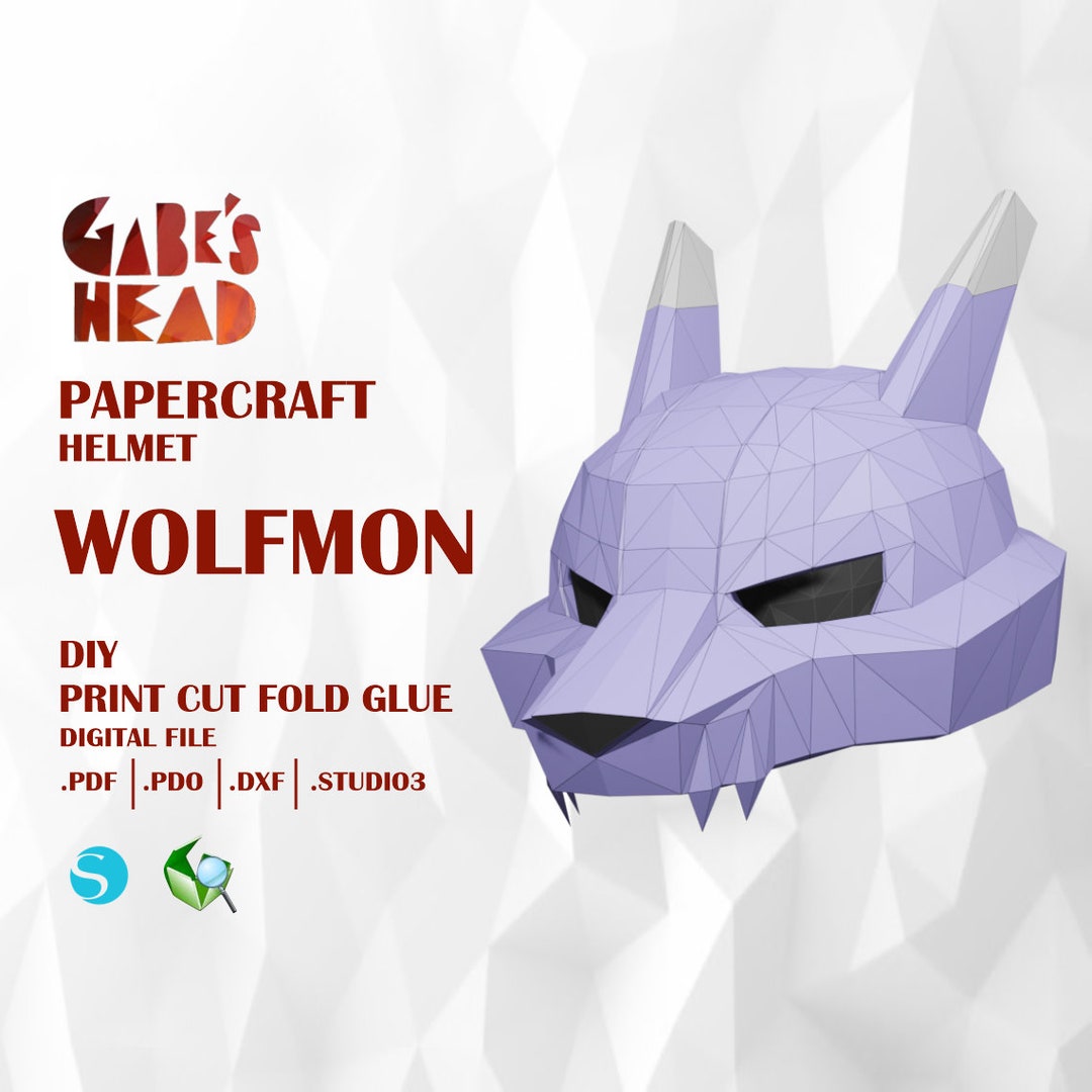 Wolfmon lobomon Digimon Template PDF PDO DXF Studio3 - Etsy