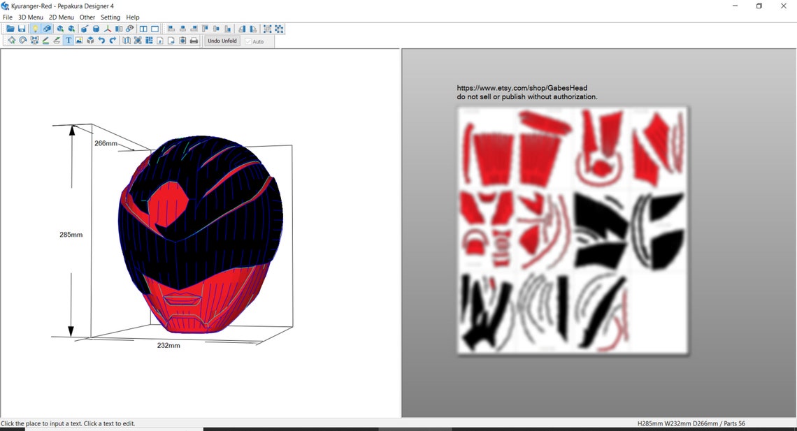 Kyuranger RED HELMET - Pdf Pdo File - Etsy
