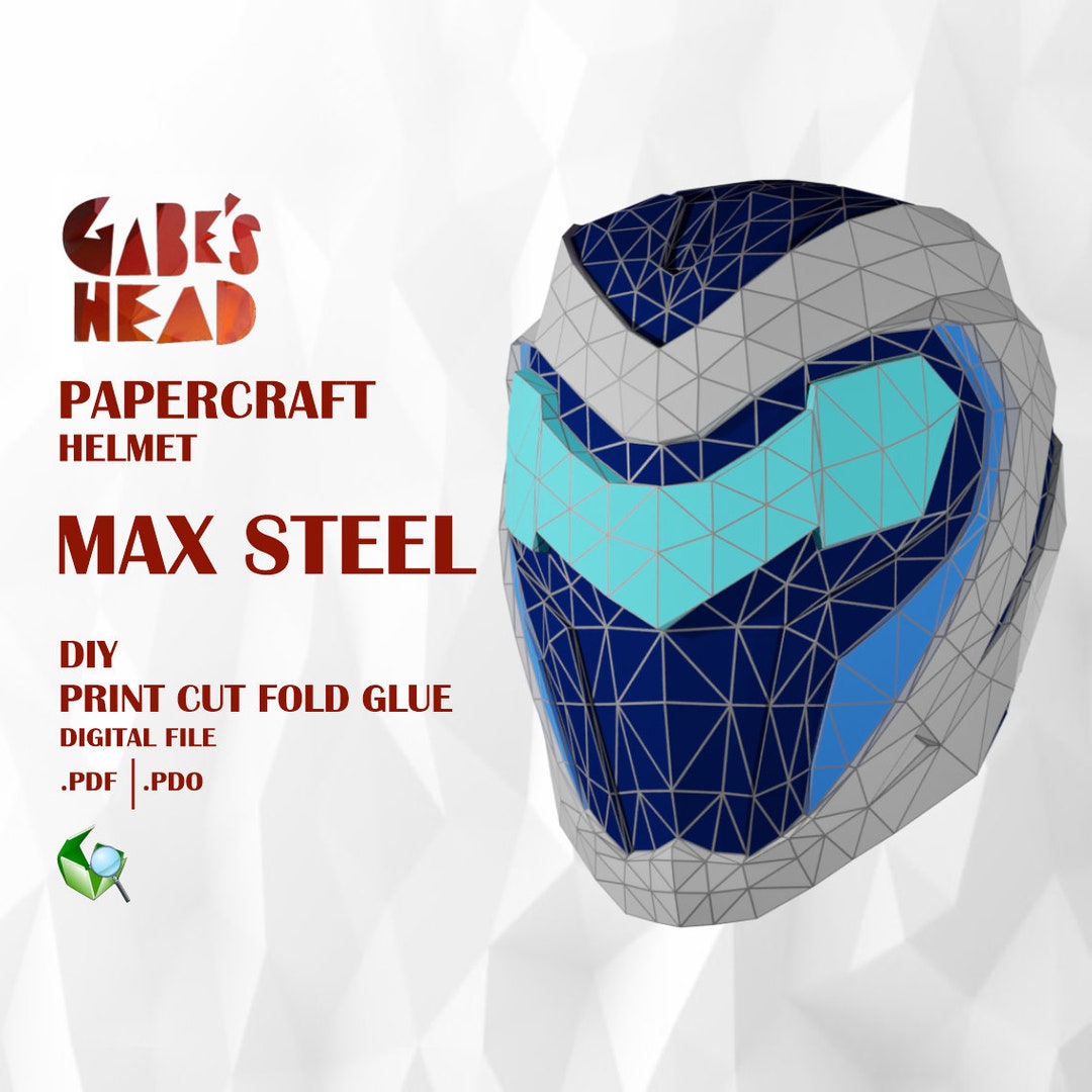 Max Steel Helmet Template, Pdo Pdf File - Etsy