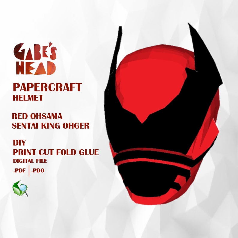 Sentai Red Ohsama Sentai King Ohger Helmet Template - Etsy