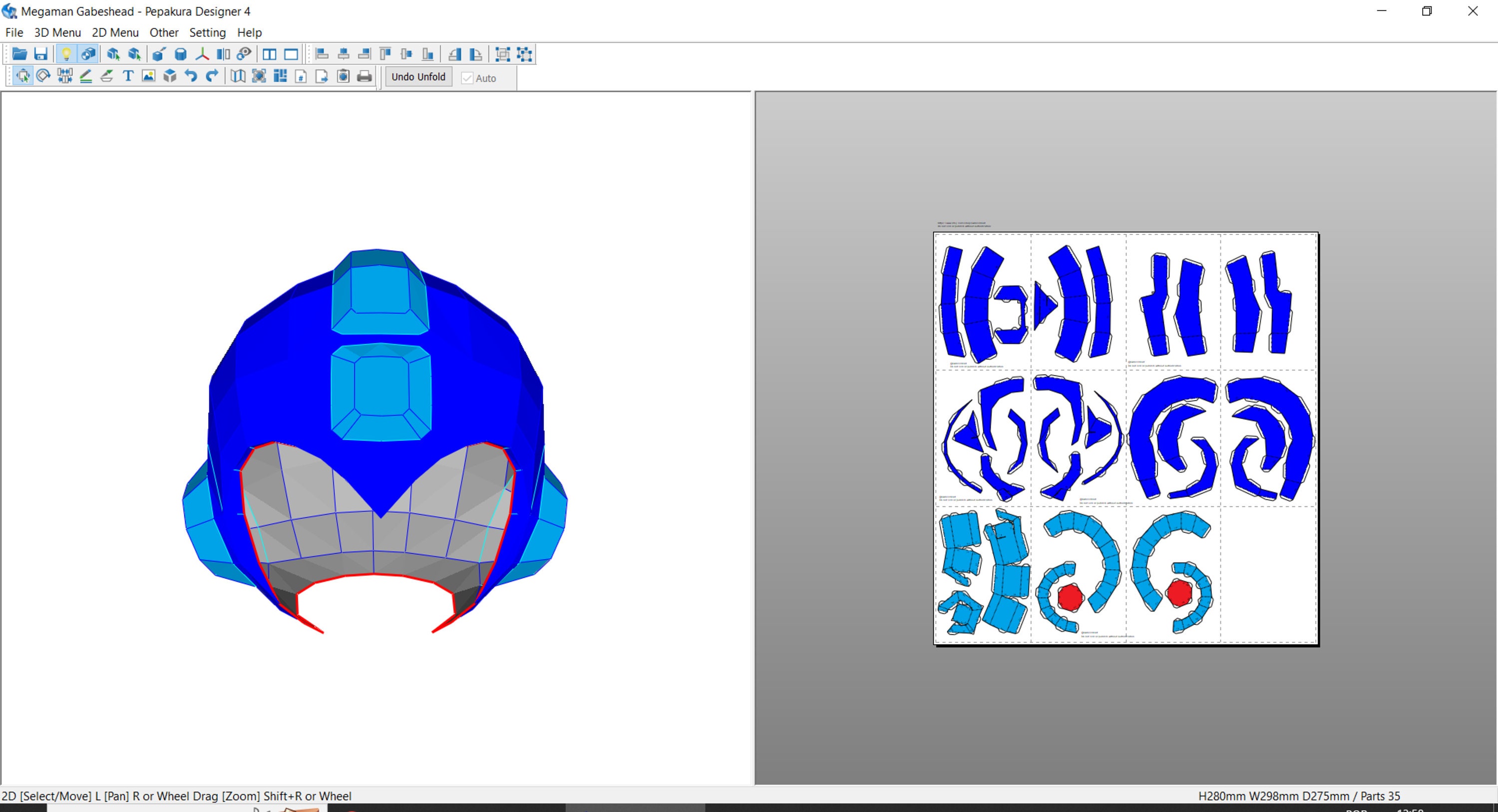 Megaman Helmet Template .pdo and Pdf File - Etsy