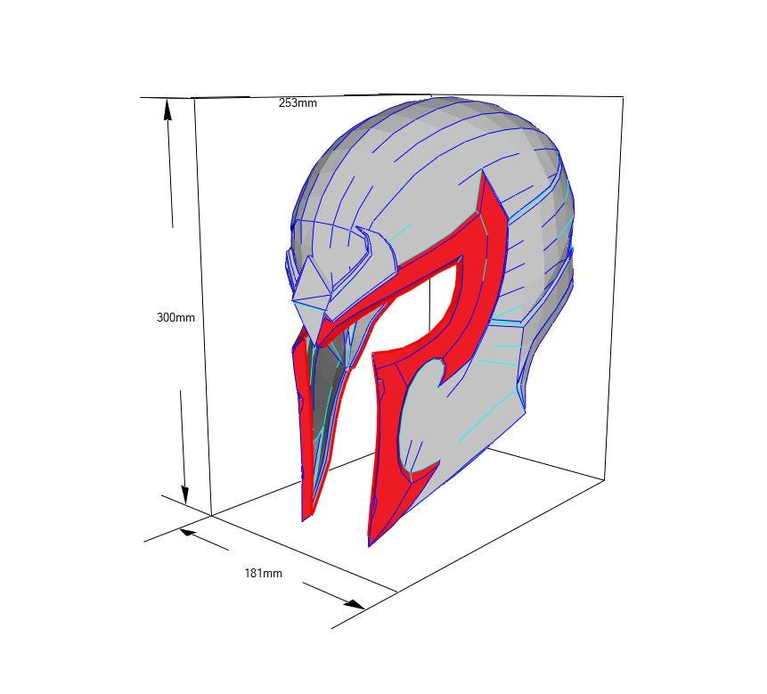 Magneto Helmet Template Papercraft Pdf - Etsy