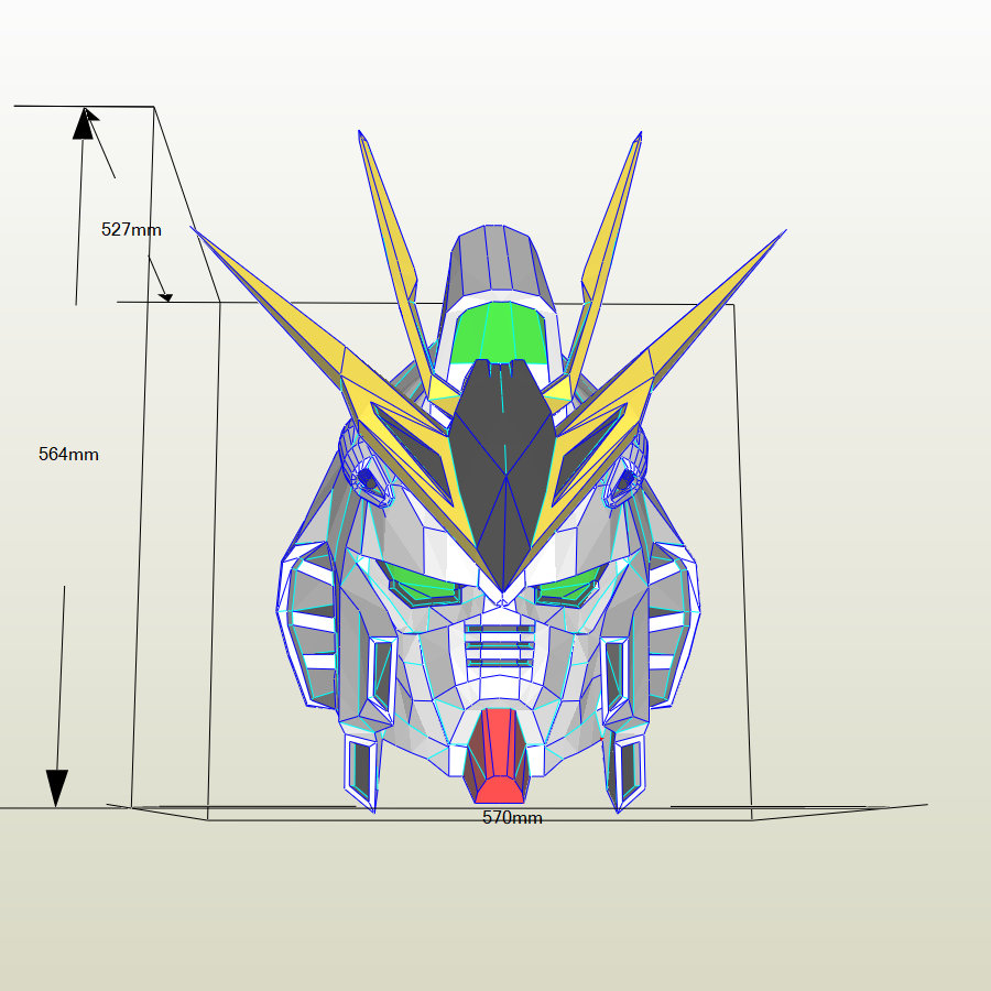 Gundam RX93 Helmet Diy Pepakura Pdf Template - Etsy