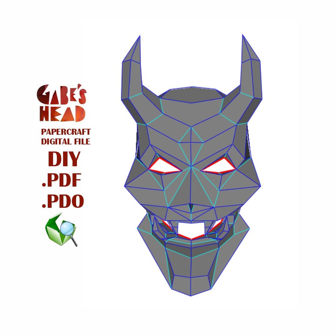 Oni Mask Pdo File - Etsy