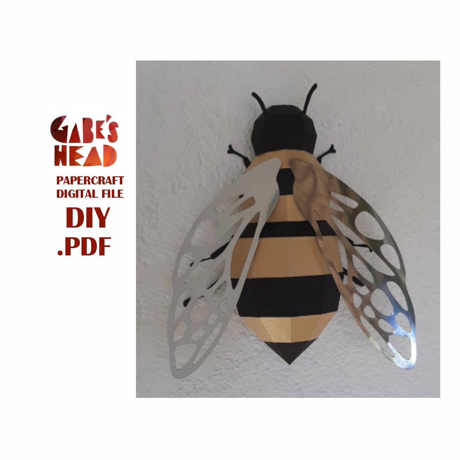 Bee Template Papercraft .pdf File - Etsy