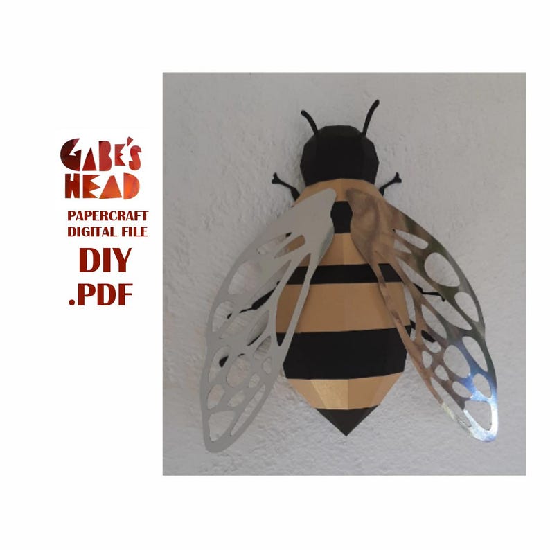 Bee Template Papercraft .pdf File - Etsy