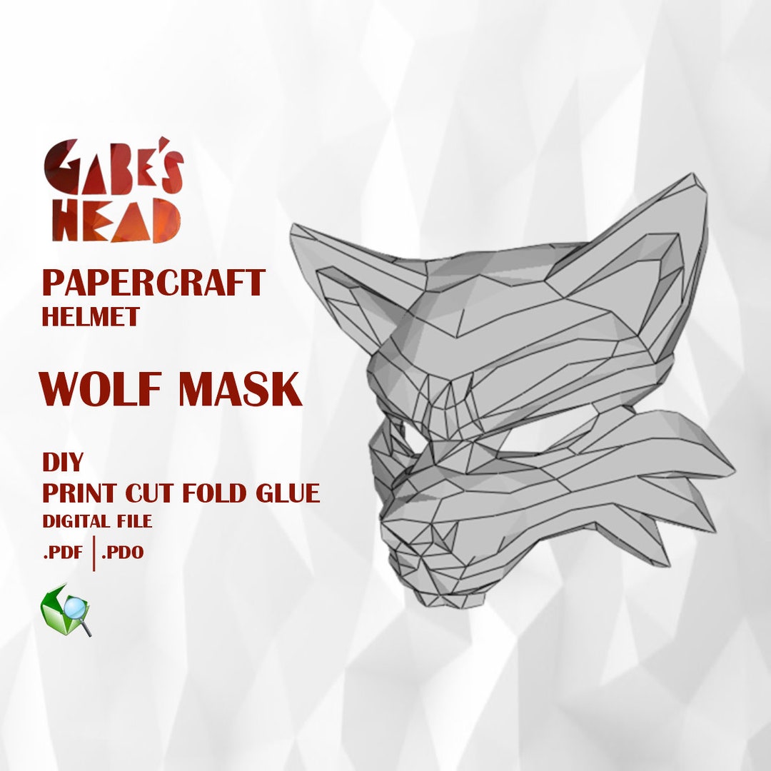 Wolf Mask Papercraft Template - Etsy