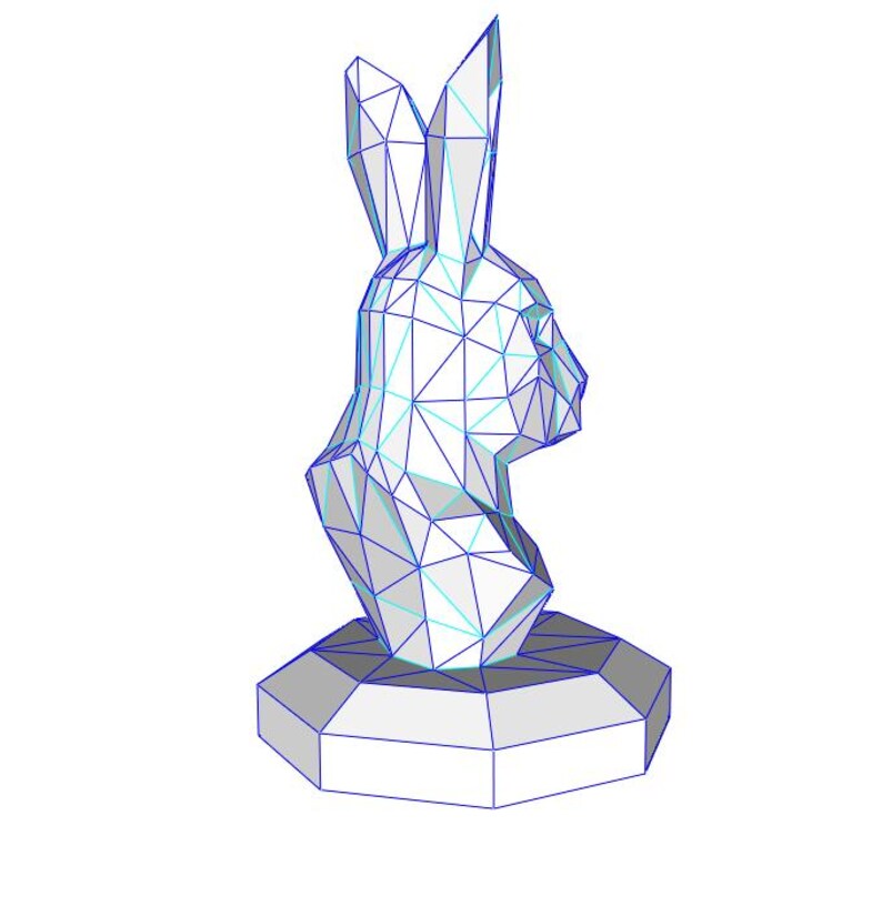 Rabbit Bust Template Papercraft Pepakura - Etsy