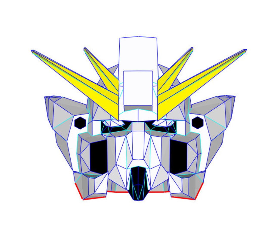 Gundam XXXG-01S2 Nataku Helmet Template .pdo .pdf File - Etsy