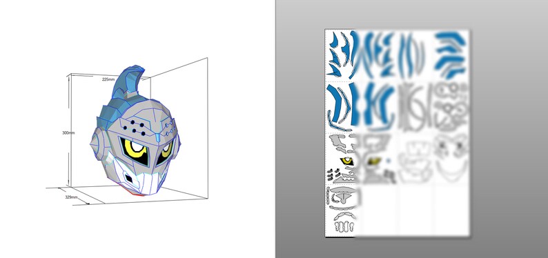 Kamen Rider Brave Helmet Template Cosplay Diy - Etsy