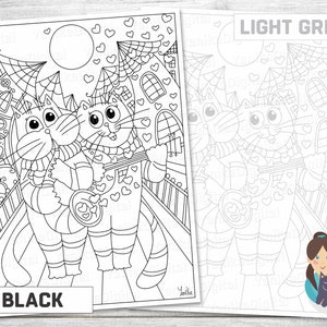Valentine's Day Set of 6 Coloring Pages, Instant Download, Valentine's ...