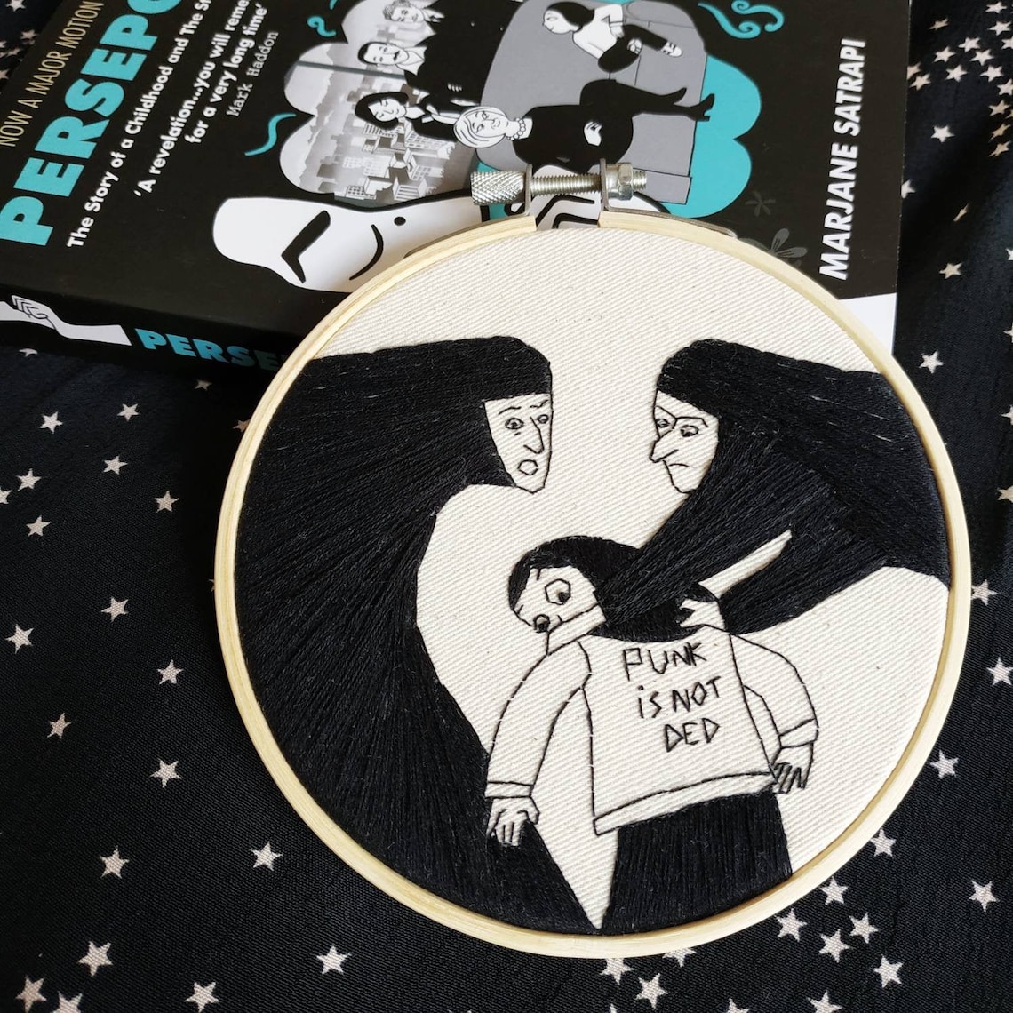 Punk is Not Ded Persepolis Embroidery Hoop Wall Art - Etsy