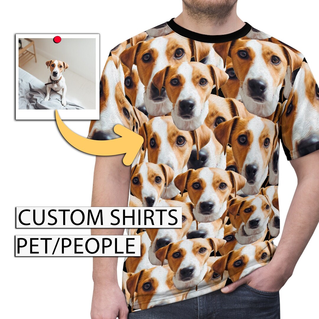 Personalized Pet Face Pattern Shirt: Custom Dog Portrait Gift - Etsy